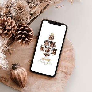 Editable Christmas Photo Card Template, Modern Holiday Card, DIY Card ...