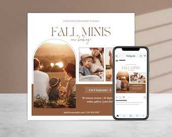 Fall Mini Session Template, Autumn Mini Session, Social Media ...