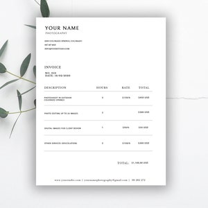 Invoice Photography Invoice Template Invoice Template | Etsy