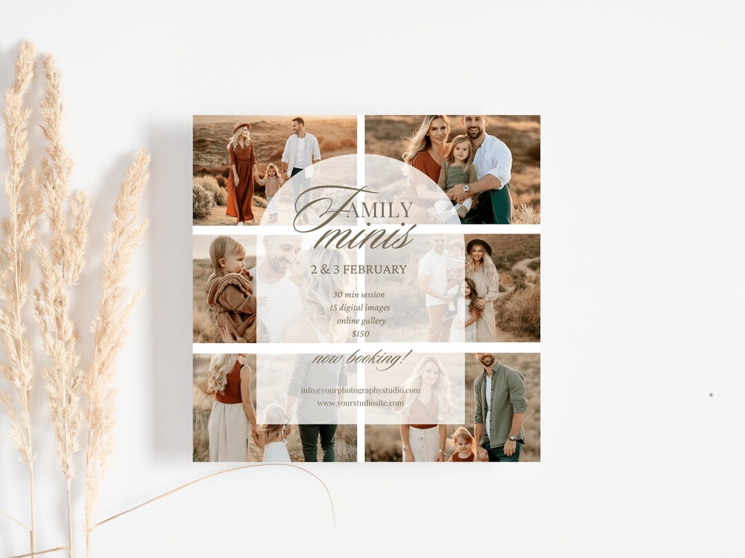 Family Mini Session Template, CANVA TEMPLATE, Mini Sessions Template ...