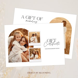 Photographer Gift Certificate Template, Photography Gift Card, Gift ...