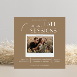 Fall Mini Session Template, Autumn Mini Session, Instagram Post Ad ...