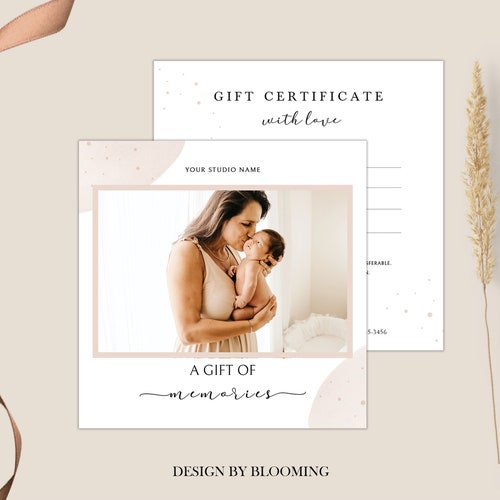 Arch Photography Gift Certificate Template Boho Photographer - Etsy
