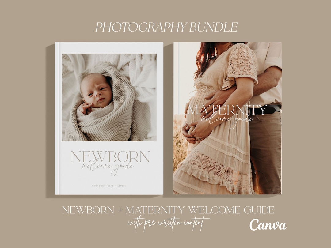 Photography Guide Bundle for CANVA, Newborn Session Prep Guide, Maternity Welcome Guide ...