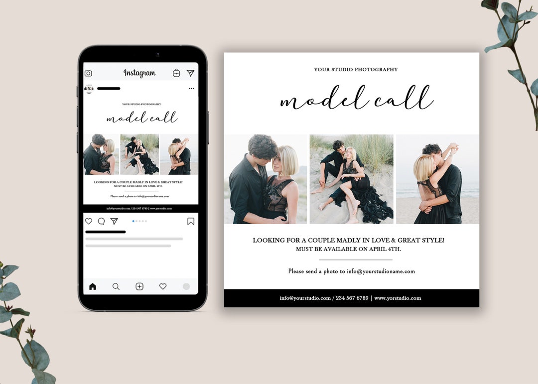 Model Call Photography Session Marketing Template, Photography Session ...