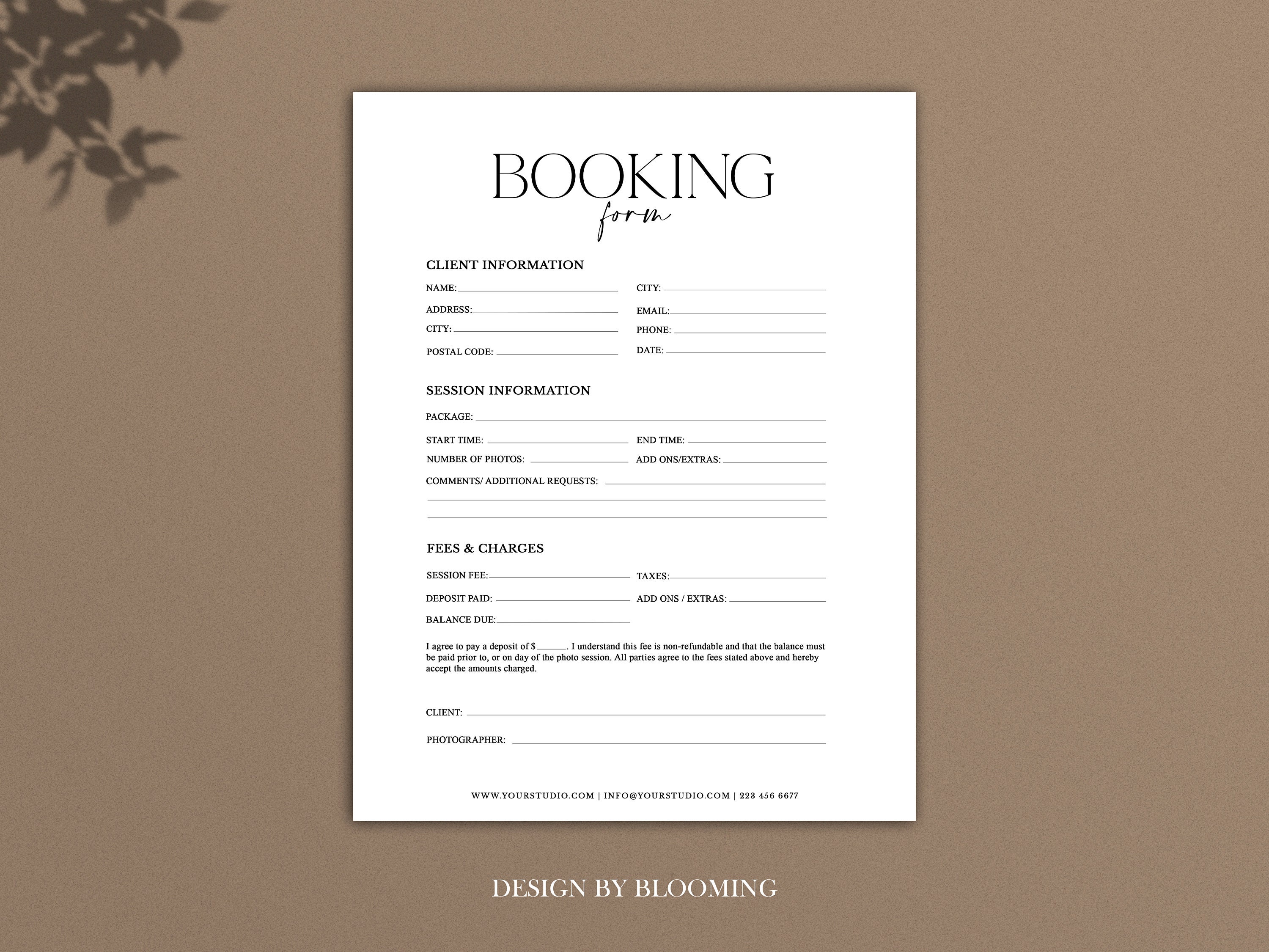 Boudoir Photography Forms Bundle Boudoir Client Contract - Etsy