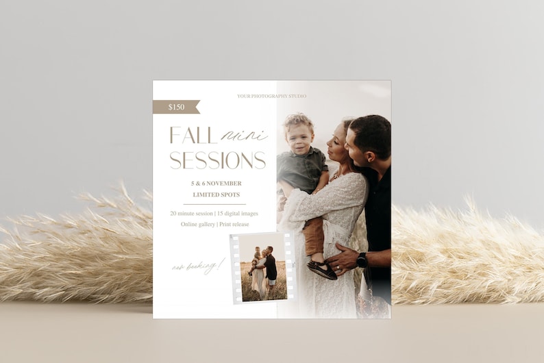 Fall Mini Session Template, Autumn Mini Session, Instagram Post and ...