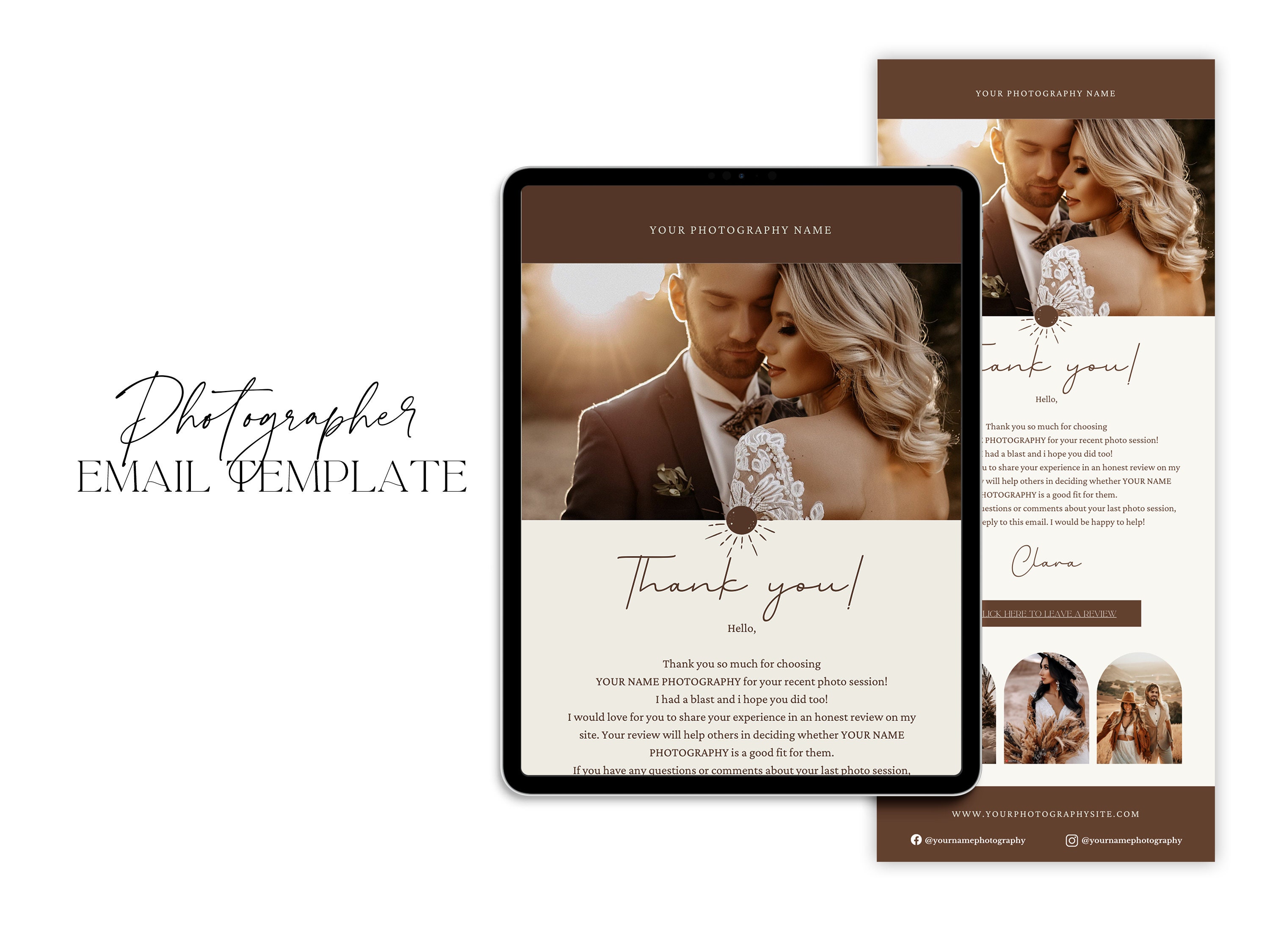 Photographer Email Newsletter Template, Client Feedback, Marketing Tool ...