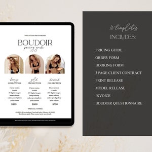 Boudoir Photography Forms Bundle: Pricing, Contract, Questionnaire ...
