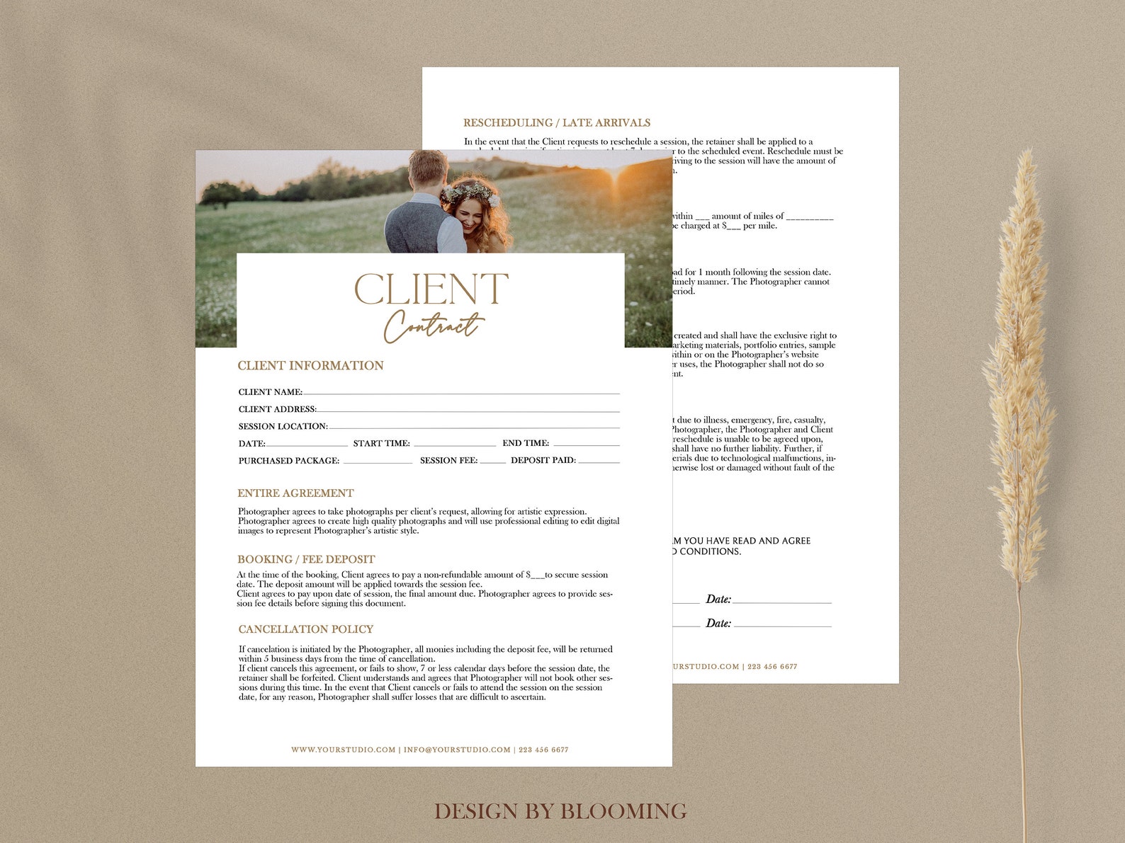 Photography Client Contract Template Form for Photographers - Etsy