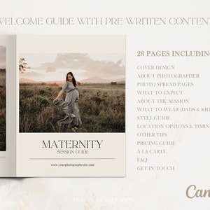 CANVA Maternity Photography Session Guide Template, Marketing Brochure ...