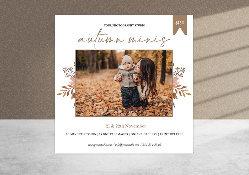 Fall Mini Session Template Autumn Mini Session Template - Etsy