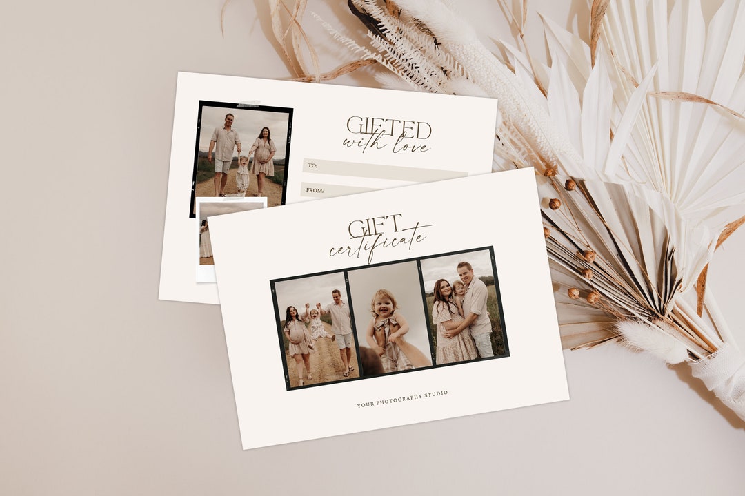 Photographer Gift Certificate Template, Photography Gift Card, Gift ...
