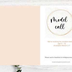 Model Call Photography Session Marketing Template, Photography Session ...