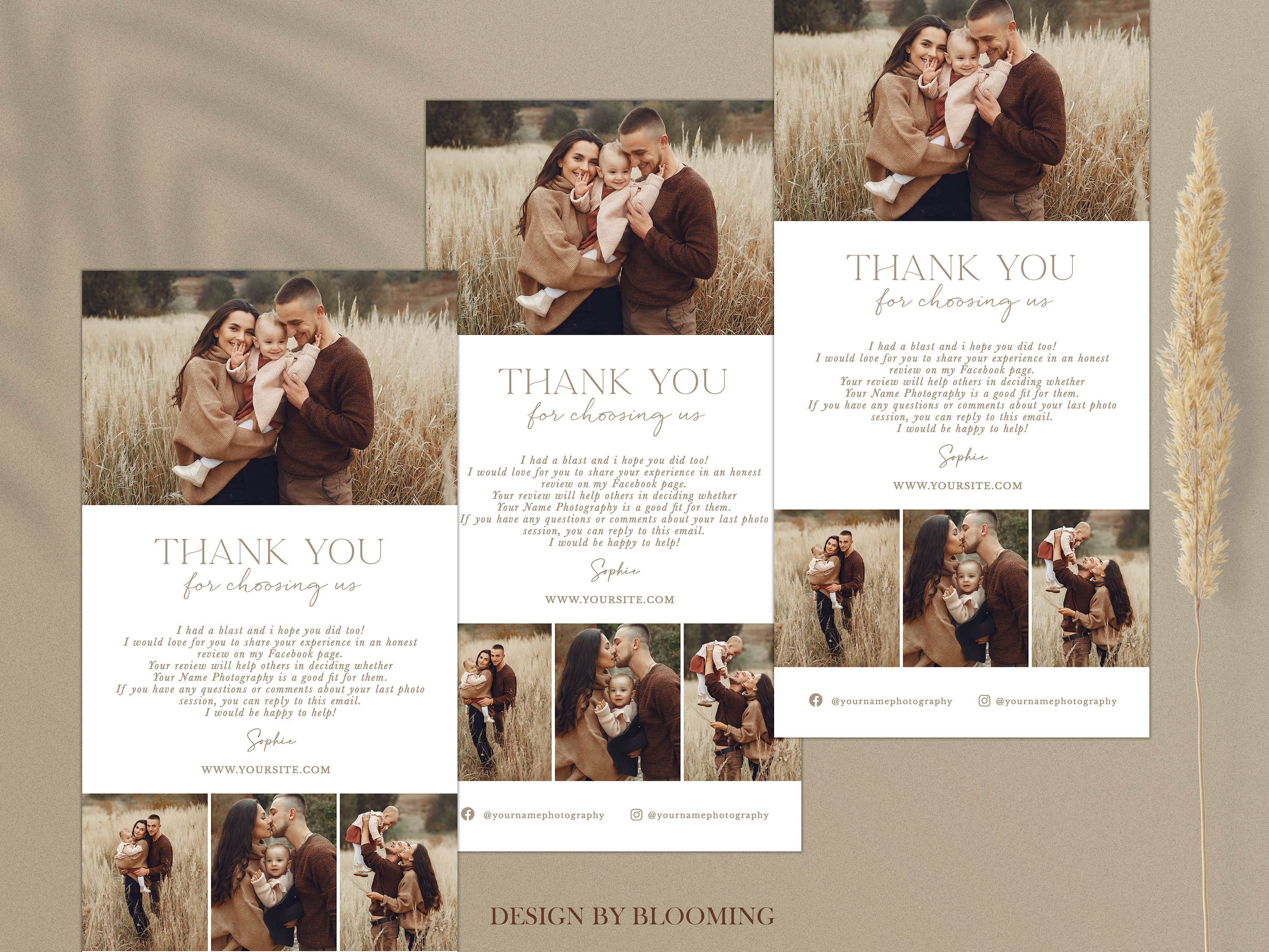 Photographer Thank You Email Template, Client Feedback (PHOTOSHOP) - Etsy