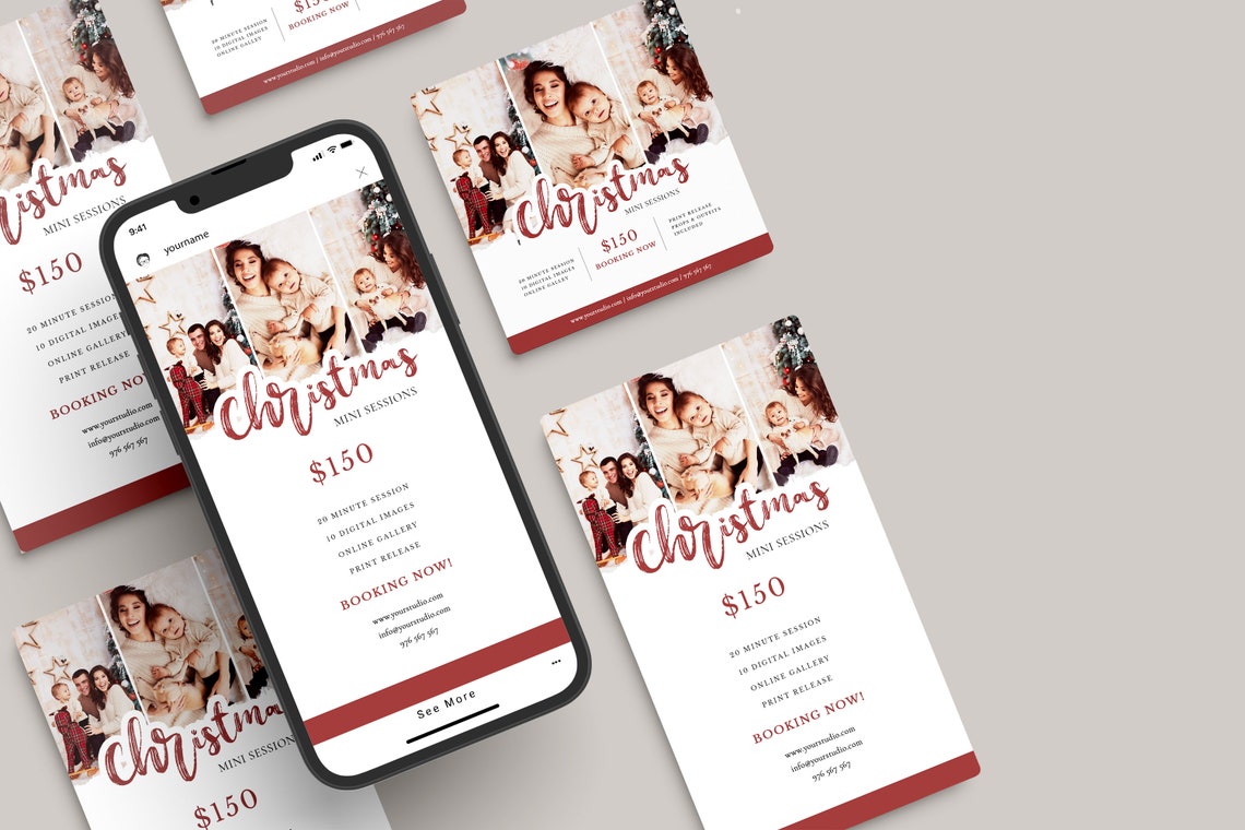 Christmas Mini Session Template Holiday Mini Session - Etsy