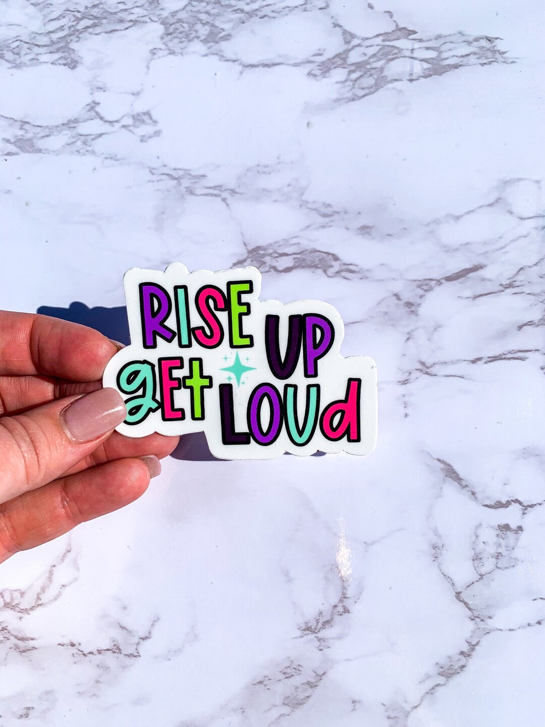 Rise up Get Loud Sticker | Quote Sticker | 90s Sticker | Hydroflask ...
