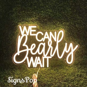 We Can Bearly Wait Neon Sign, Teddy Bear Baby Shower Sign, Baby Shower ...