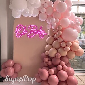 Oh Baby Neon Sign, Baby Shower Backdrop, Personalized Neon Sign for ...