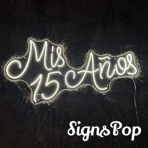 Mis 15 Años Neon Sign,custom 15th Birthday Party Led Neon Light,mis ...