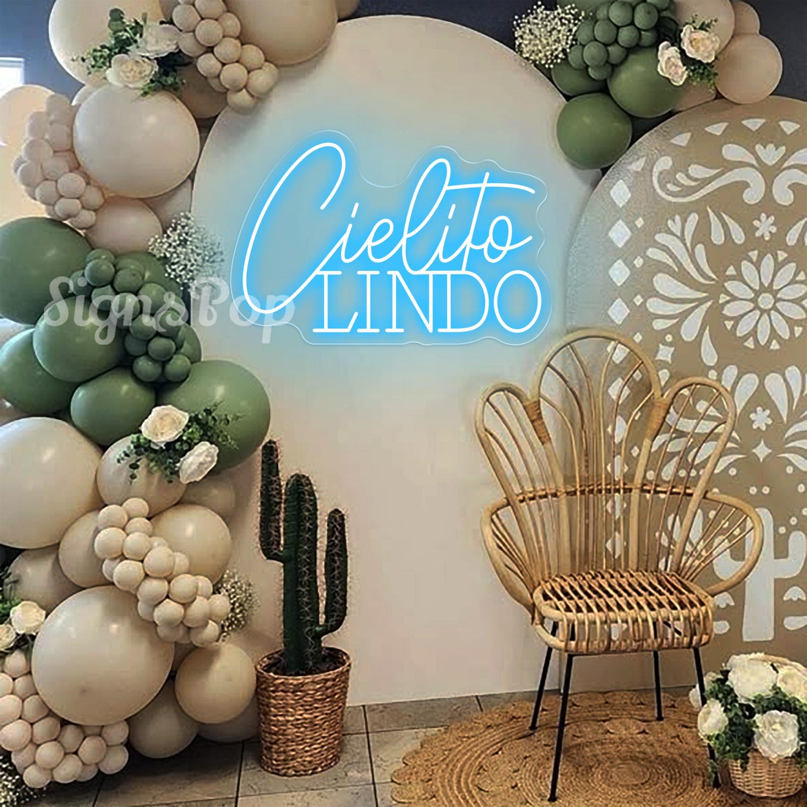 Cielito Lindo Neon Sign, Mexican Baby Shower or Wedding Festival Decor ...