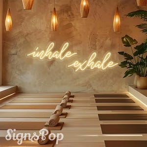 Inhale Exhale Neon Sign,fitness & Yoga Decoration,custom Yoga Studio ...