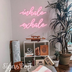 Inhale Exhale Neon Sign,fitness & Yoga Decoration,custom Yoga Studio ...