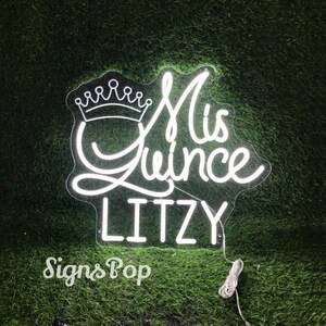 Mis Quince Name Neon Sign,custom Your Name 15th Birthday Party Neon ...