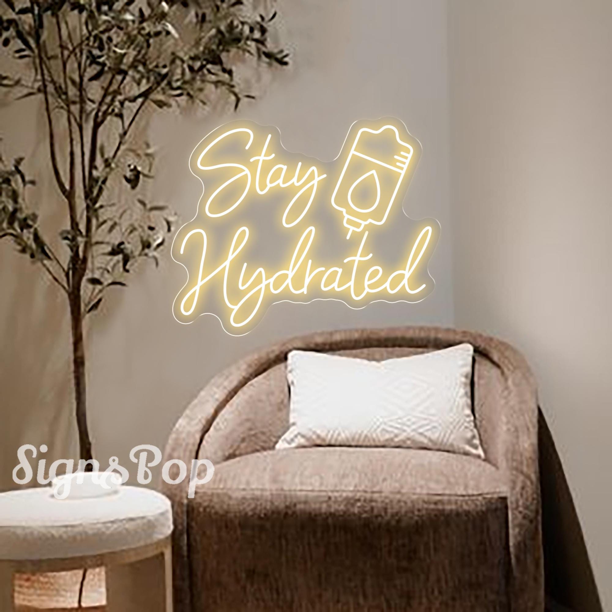 Stay Hydrated Neon Sign,iv Drip Therapy Wall Art,therapy LED Lights Iv ...