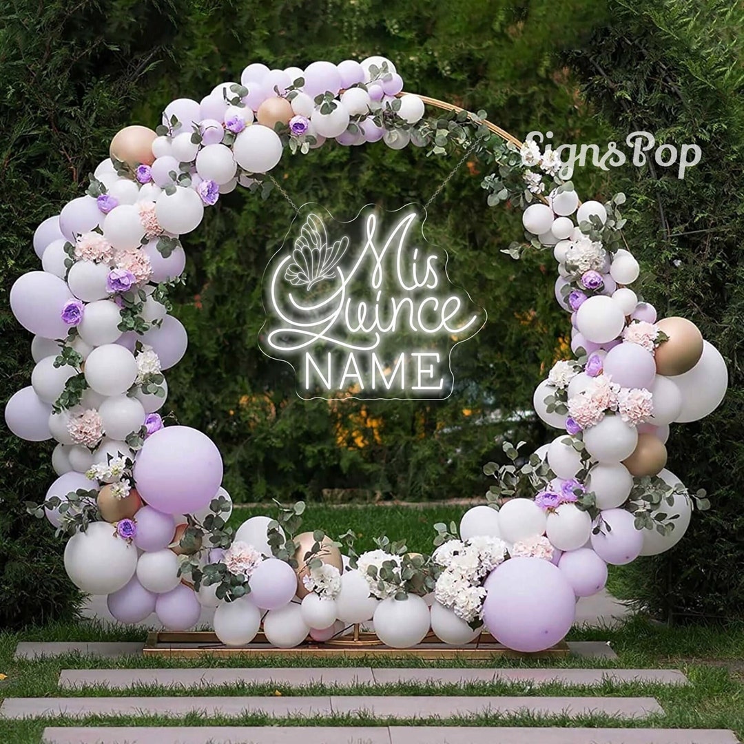 Mis Quince Name Neon Sign,custom Your Name 15th Birthday Party Neon ...
