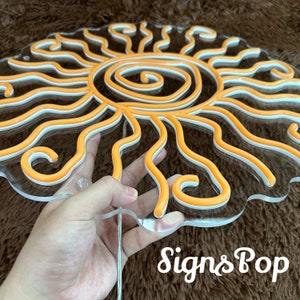 Wacky Sun Neon Light,wacky Sun Wall Art,hippie Fun Wacky Sun,wacky Sun ...