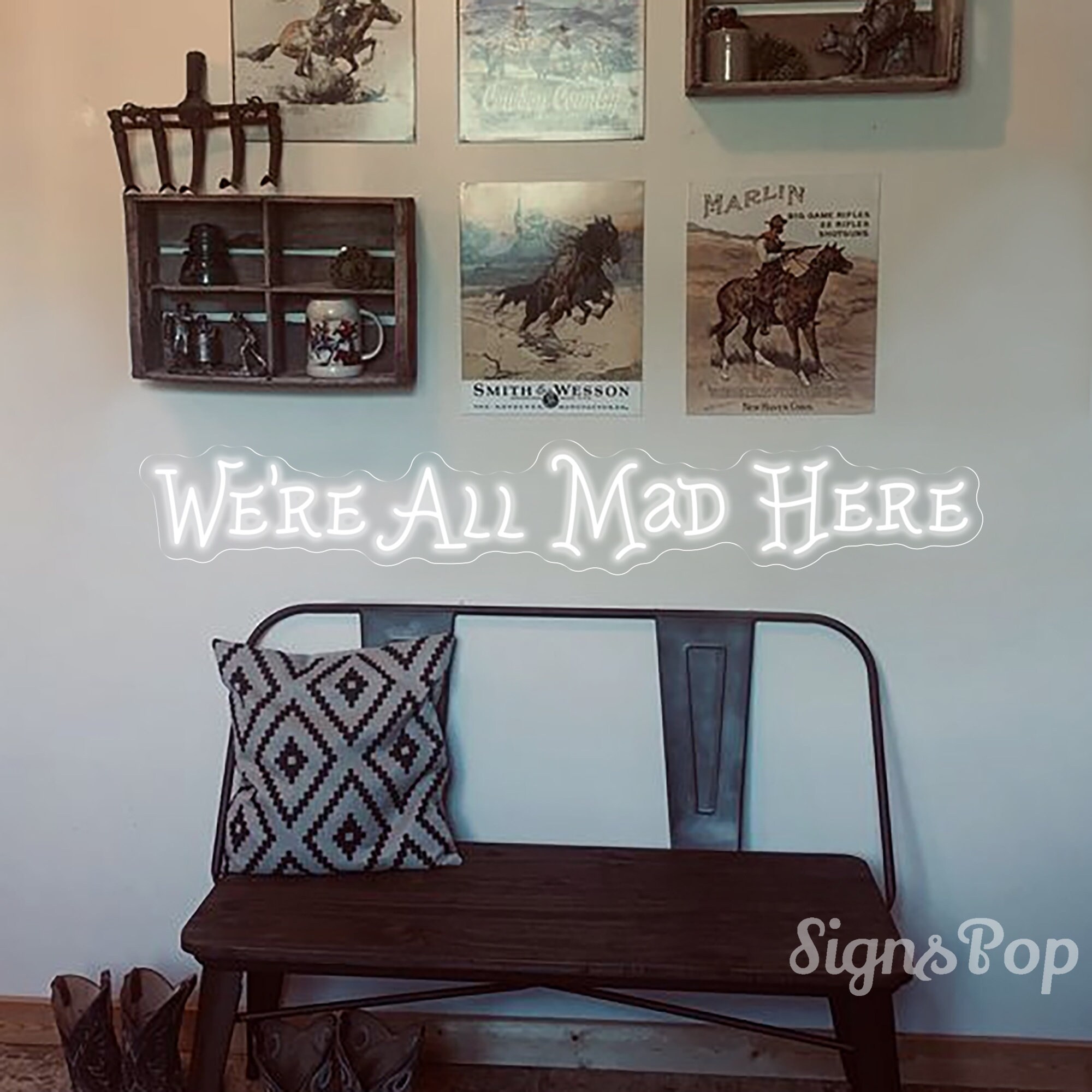 We're All Mad Here Neon Sign Custom Home Decor Party - Etsy