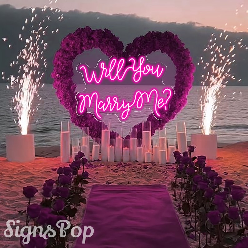 Will You Marry Me Neon Sign, Wedding Backdrop Neon Sign, Custom Bar ...