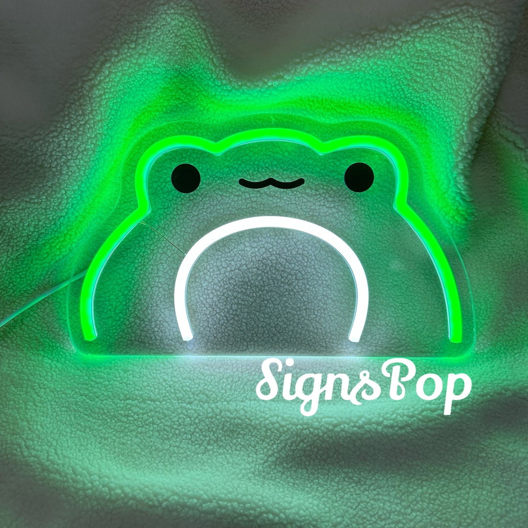 Frog Neon Sign, Kawaii Frog Sign Wall Art, Game Room Decor, Animal Wall ...