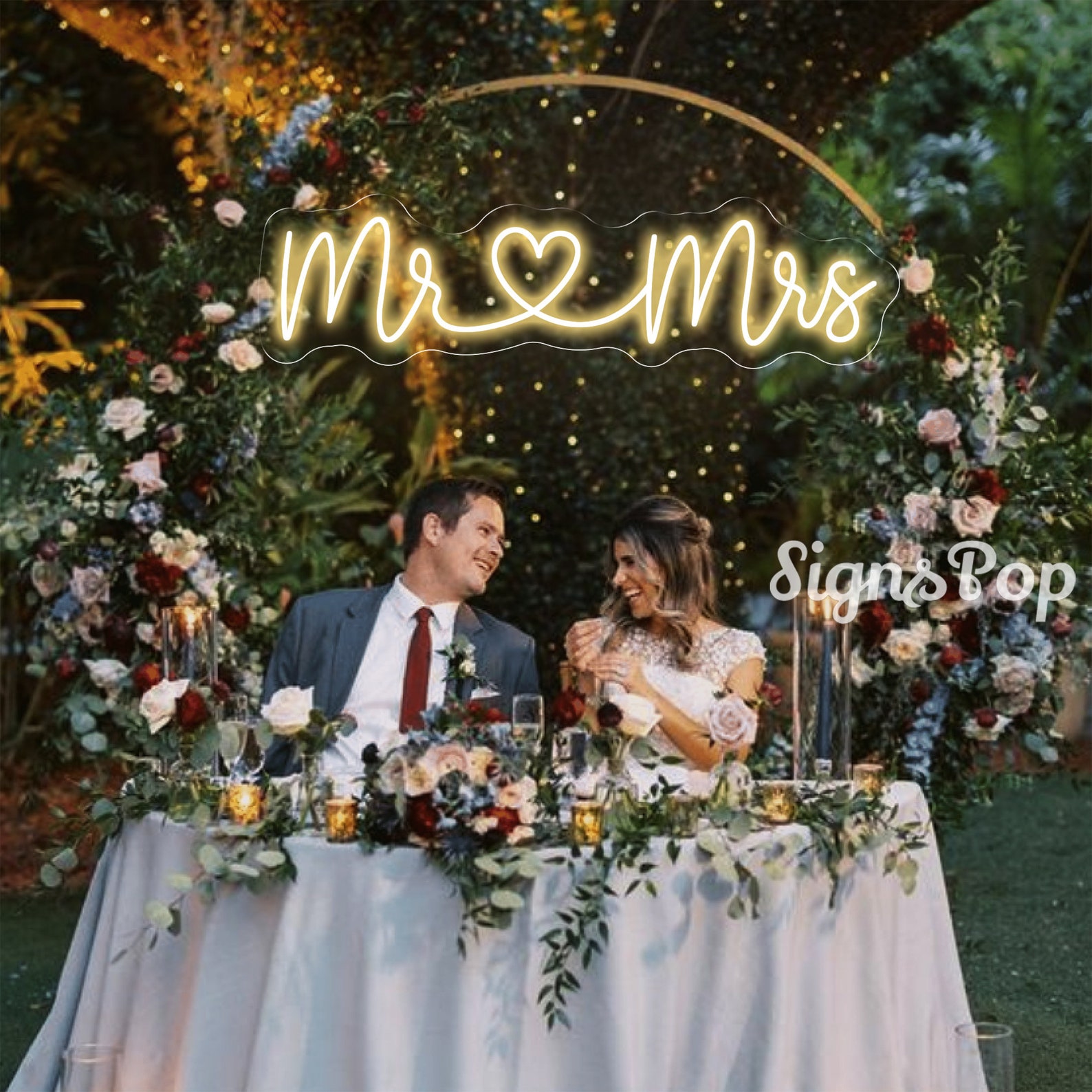 Mr and Mrs Neon Sign Wedding,custom Wedding Neon Light,wedding Backdrop ...