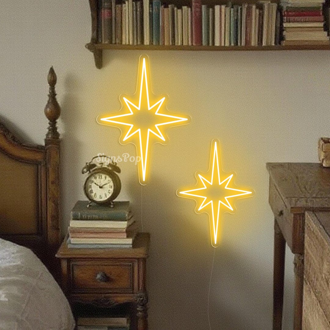 Mid Century Starburst Neon Sign,retro Star Neon Sign, Retro Art Deco ...