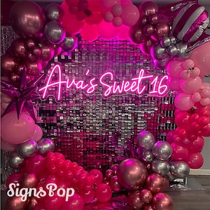 Custom Name Sweet 16 Neon Sign,sweet 16 Neon Light,16th Birthday Party ...