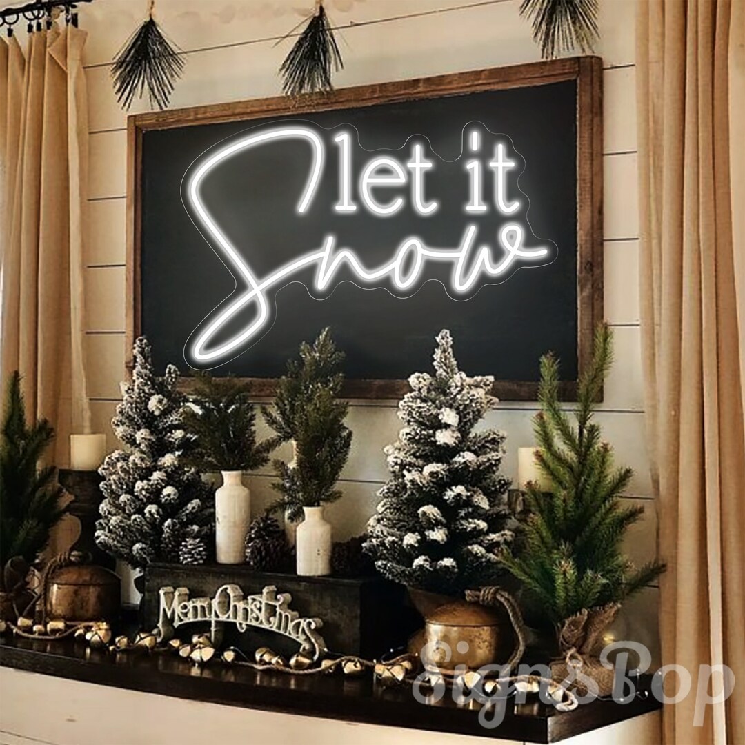 Let It Snow Neon Sign,christmas Led Neon Sign,christmas Light Decor ...