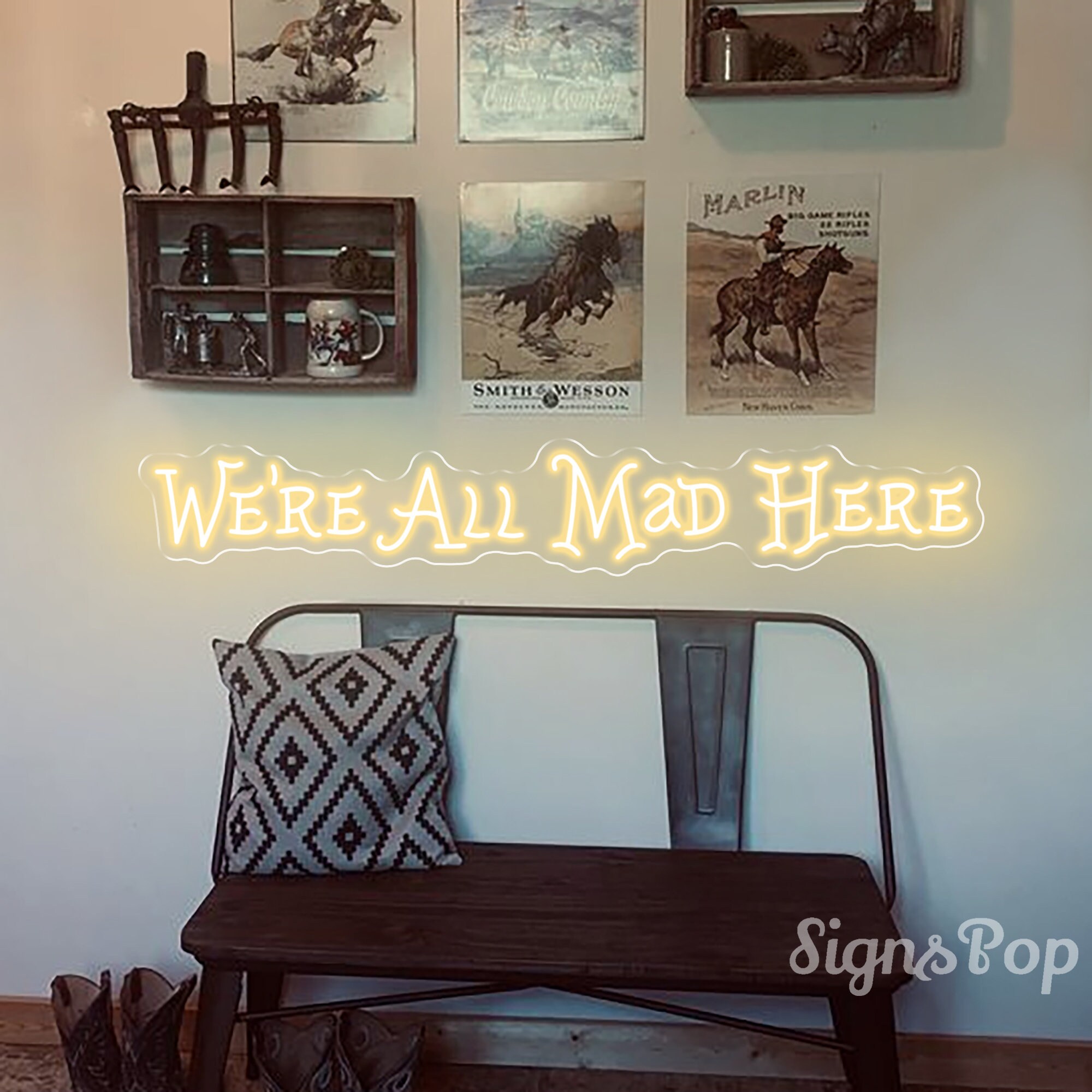 We're All Mad Here Neon Sign Custom Home Decor Party - Etsy