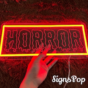 HORROR Movie Neon Sign,gothic Decor,movie Room Display Gift for Horror ...