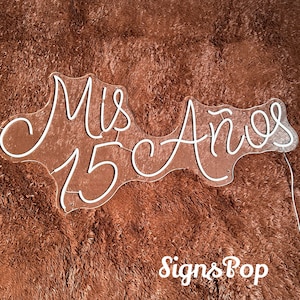 Mis 15 Años Neon Sign,custom 15th Birthday Party Led Neon Light,mis ...