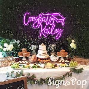 Congrats Grad Neon Sign, Custom Congrats Name Neon Sign, Personalized ...