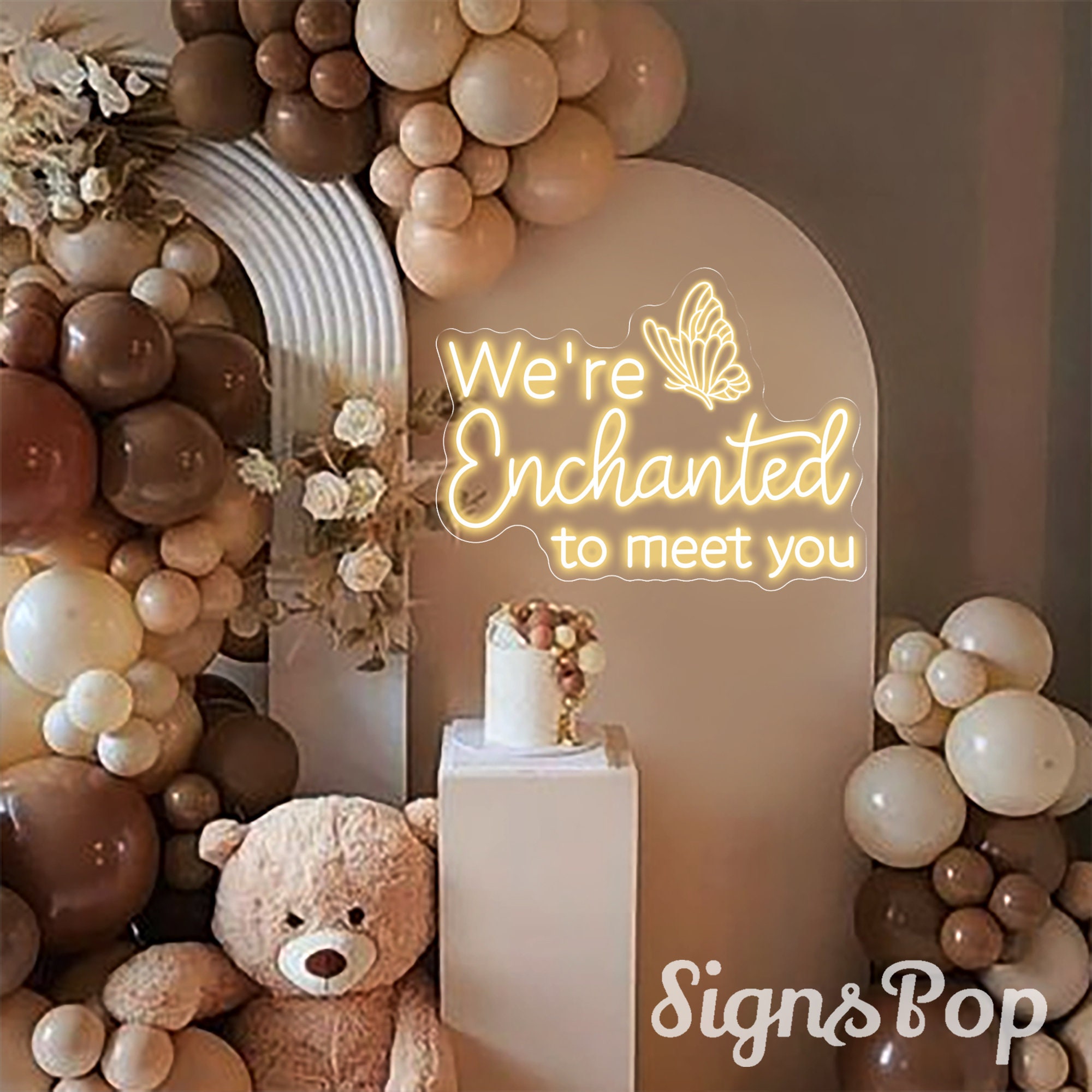We’re Enchanted to Meet You Neon Sign, Baby Shower Sign, Baby Shower ...