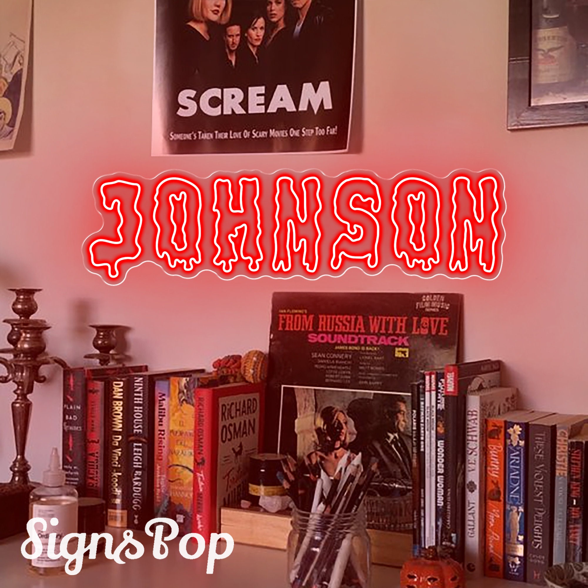 Custom Horror Neon Signs, Blood Decor, Name Neon Signs, Scream Movie ...