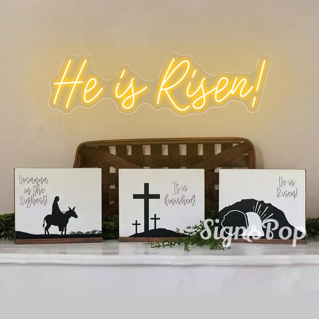 He is Risen Neon Sign,custom Jesus Easter Day Neon Sign,easter ...
