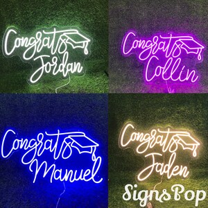 Congrats Grad Neon Sign, Custom Congrats Name Neon Sign, Personalized ...