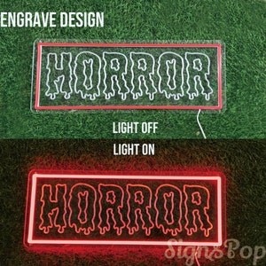 HORROR Movie Neon Sign,gothic Decor,movie Room Display Gift for Horror ...
