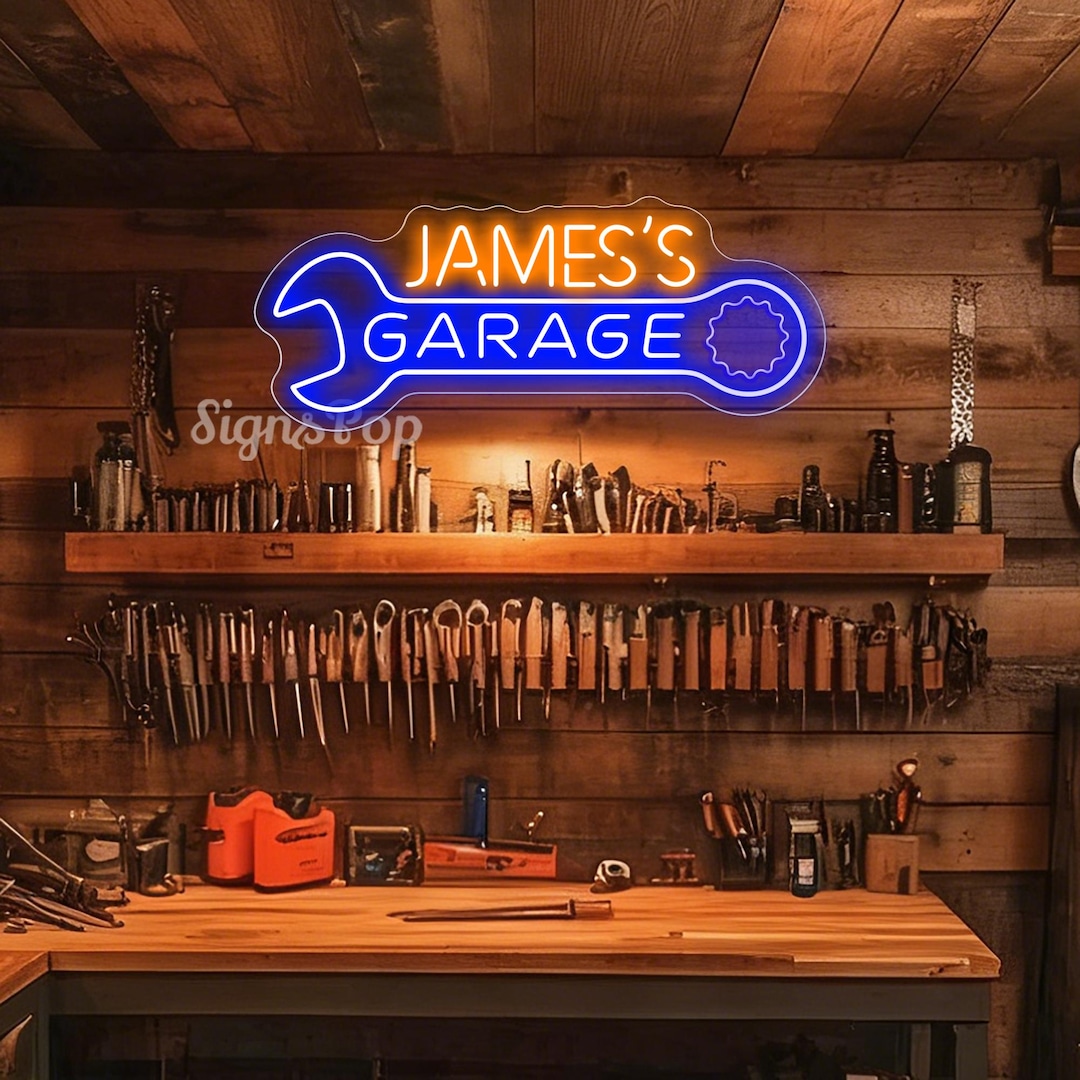 Custom Garage Neon Signs,personalized Name Garage LED Decor,garage Man ...