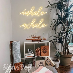 Inhale Exhale Neon Sign,fitness & Yoga Decoration,custom Yoga Studio ...