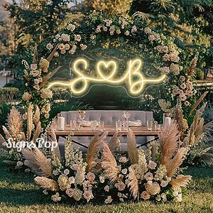 Custom Initial Neon Sign Wedding ,custom Initials Wedding Led Sign ...
